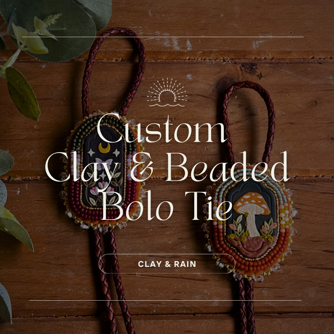 Clay & Beaded Bolo Tie Custom Order – Clay & Rain